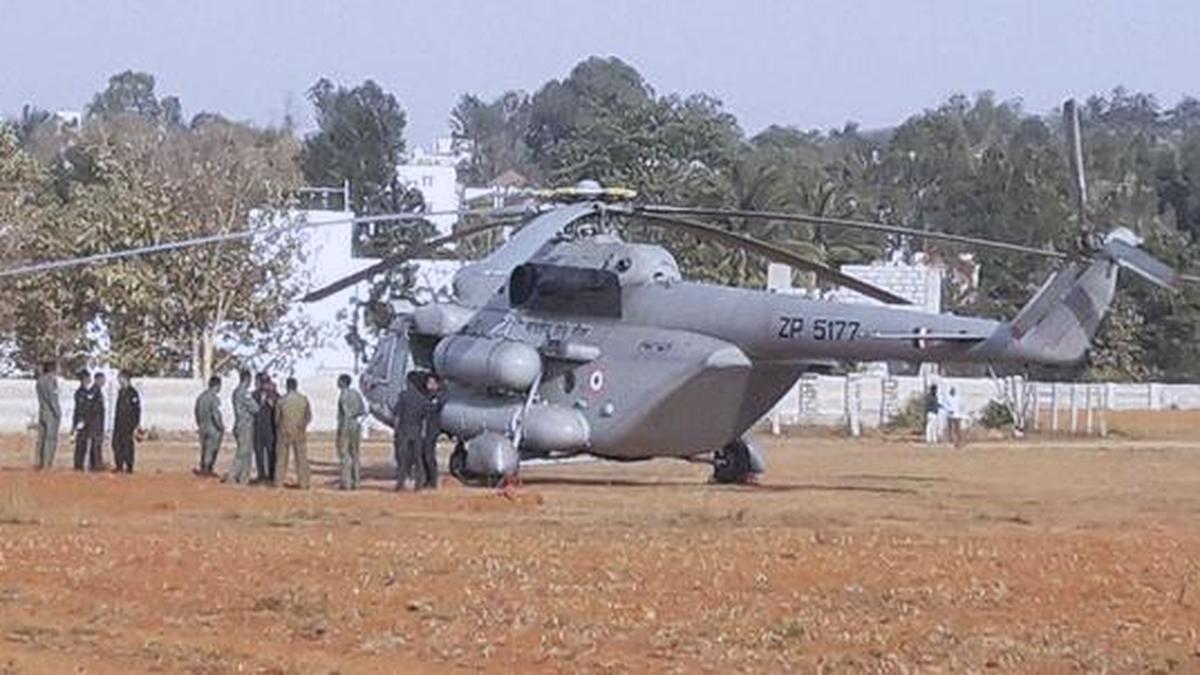 Chopper makes emergency landing in Bengaluru - The Hindu