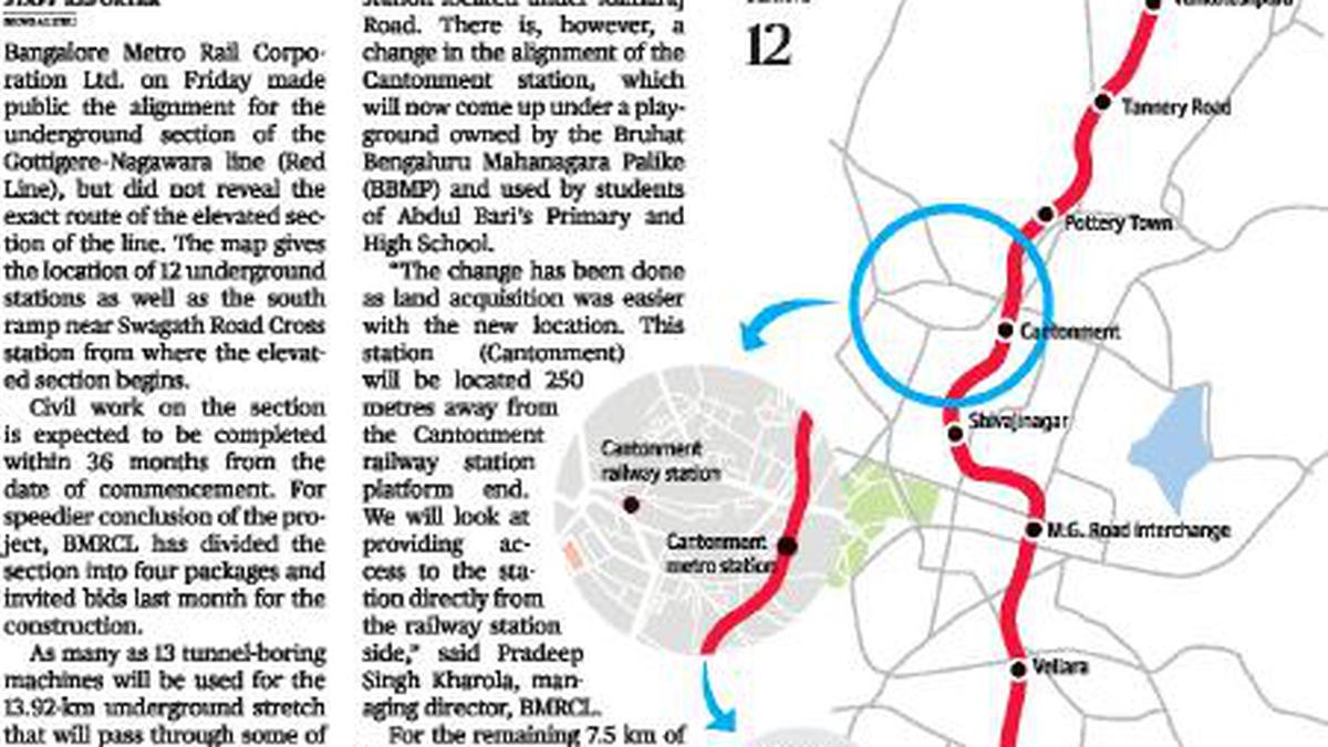 Know the location of new Red Line metro stations - The Hindu