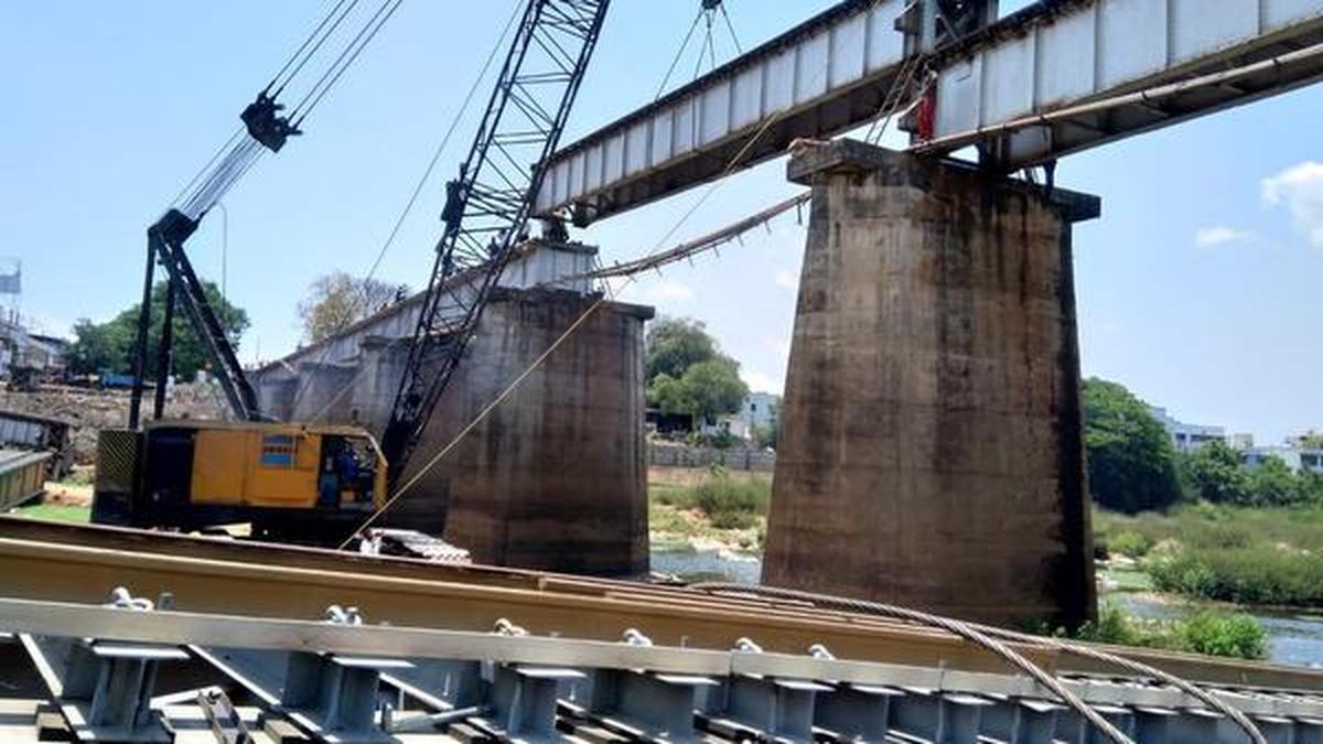 Repair of rail bridge over Tunga river completed in record time - The Hindu