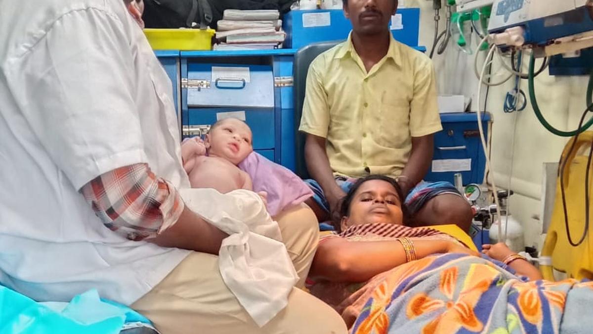Tribal woman being taken to hospital in ambulance gives birth on muddy ...