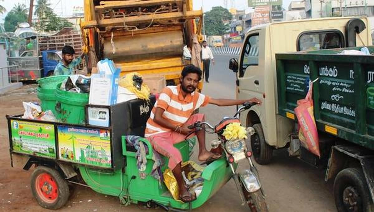 Electric vehicles drive garbage collection in a municipality - The Hindu