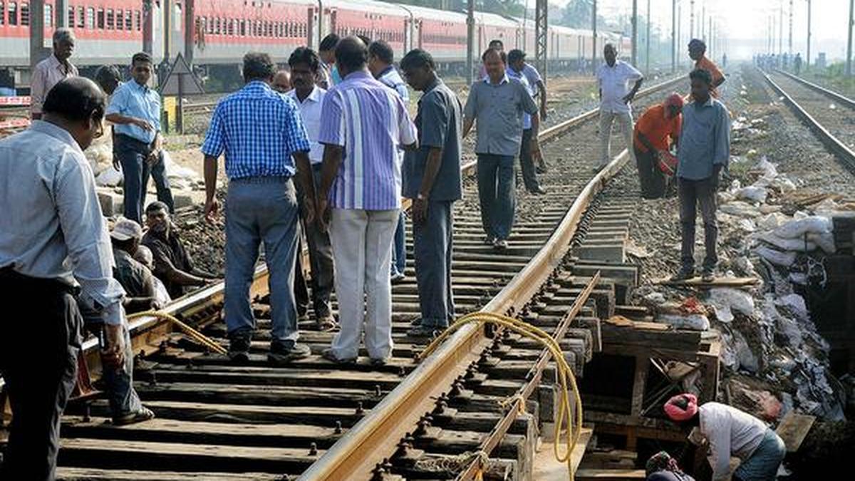 Suburban rail services hit due to track misalignment - The Hindu