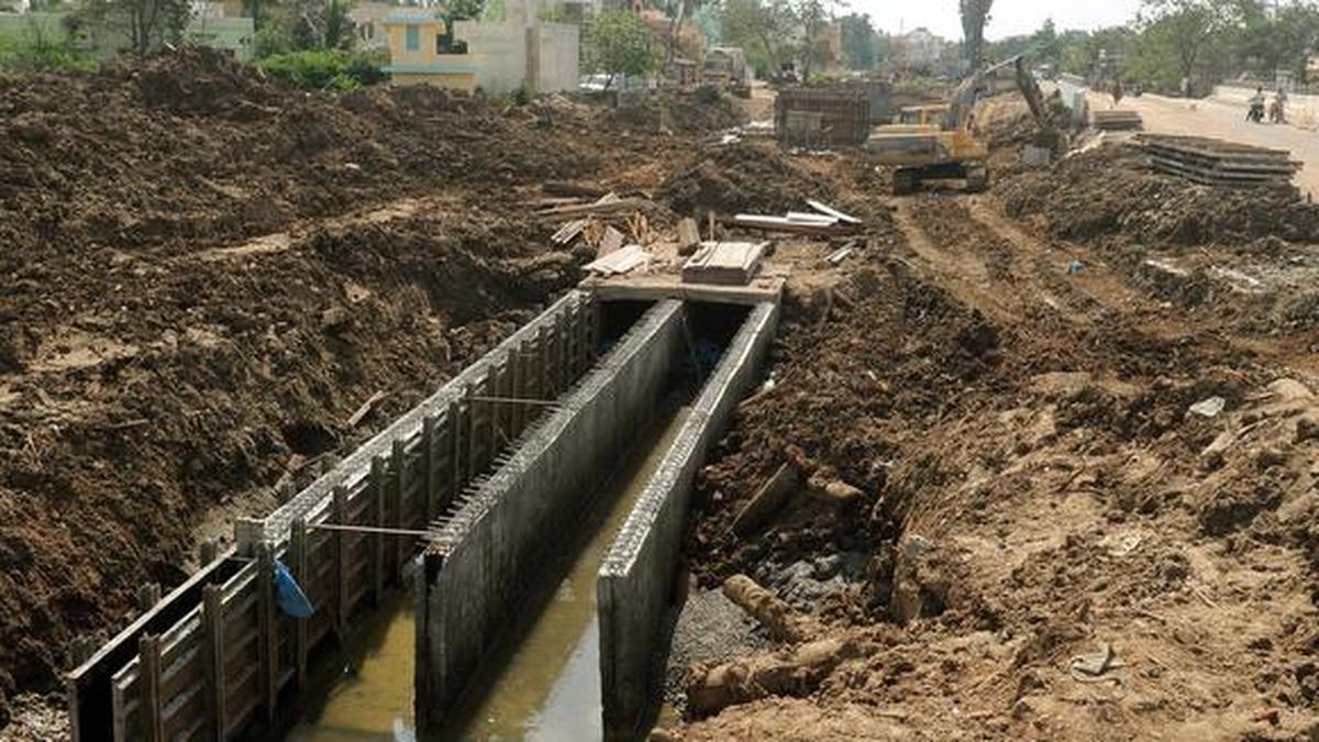 After 10 years, conduit water line work revived - The Hindu
