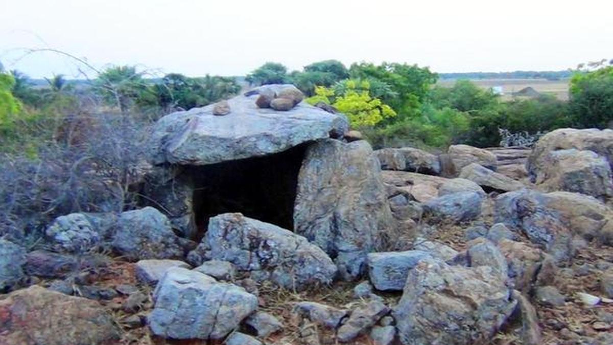 Megalithic structure unearthed near Koovathur - The Hindu