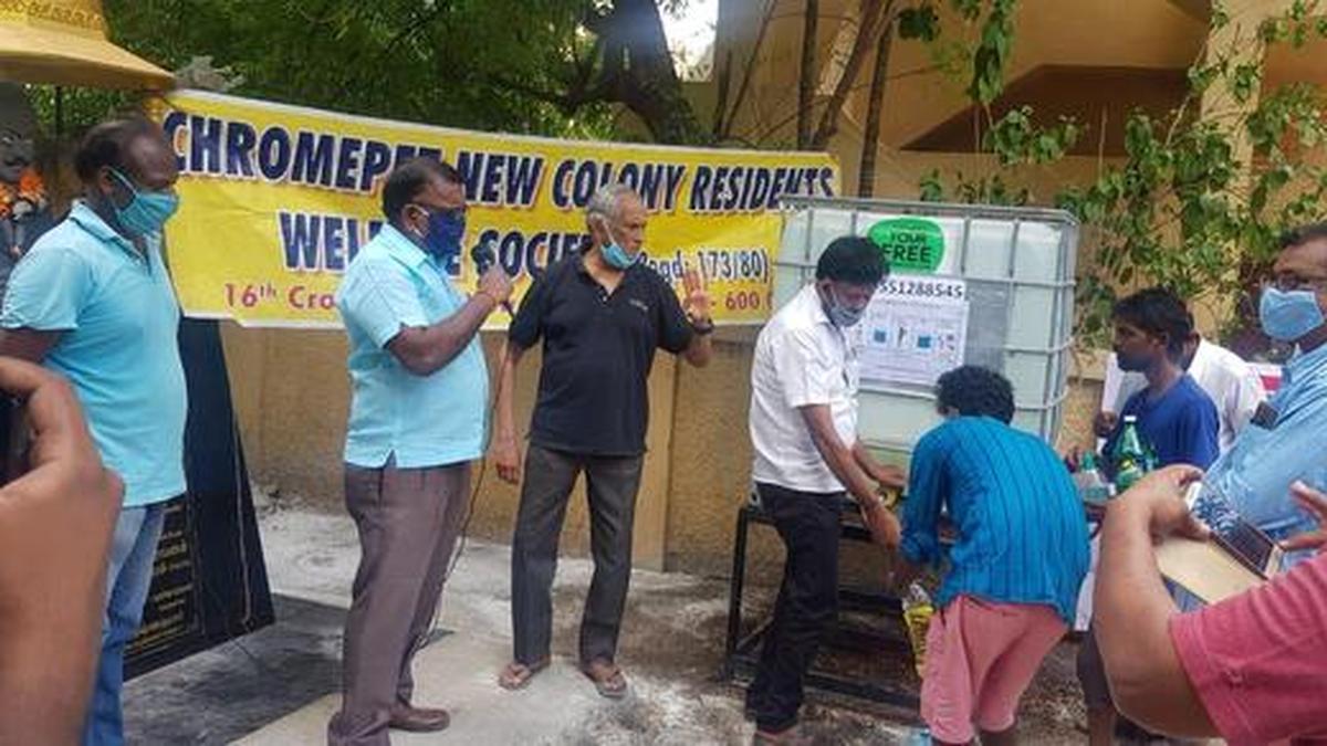 Social activist installs sanitiser plant for residents in Chromepet ...