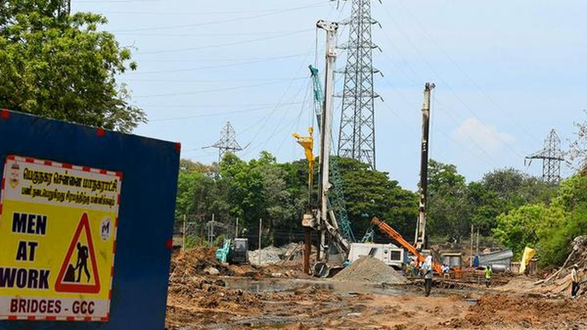 New bridge at Elephant Gate coming up at a brisk pace - The Hindu