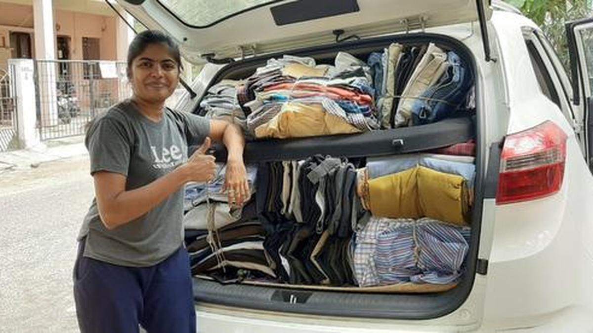 A clothes collection drive for stranded migrant workers - The Hindu