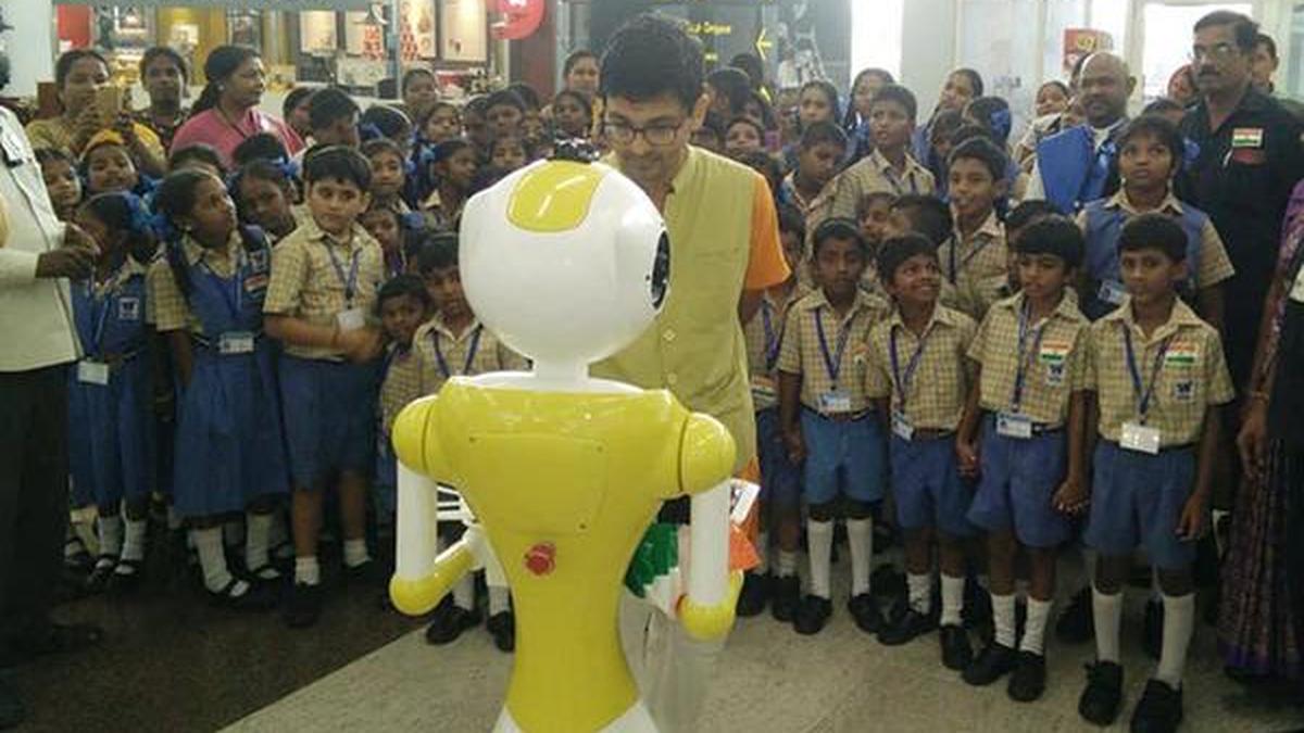 Now, robots greet passengers at airport - The Hindu