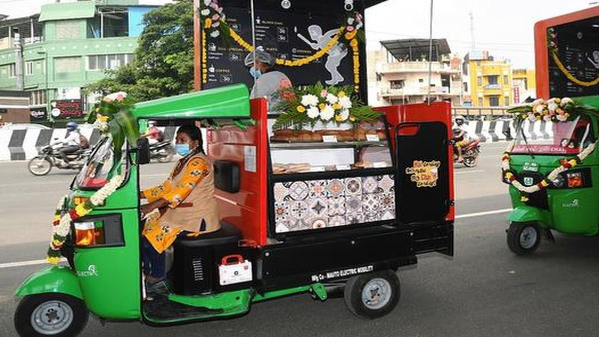 Fleet of mobile tea outlets in electric vehicles flagged off - The Hindu