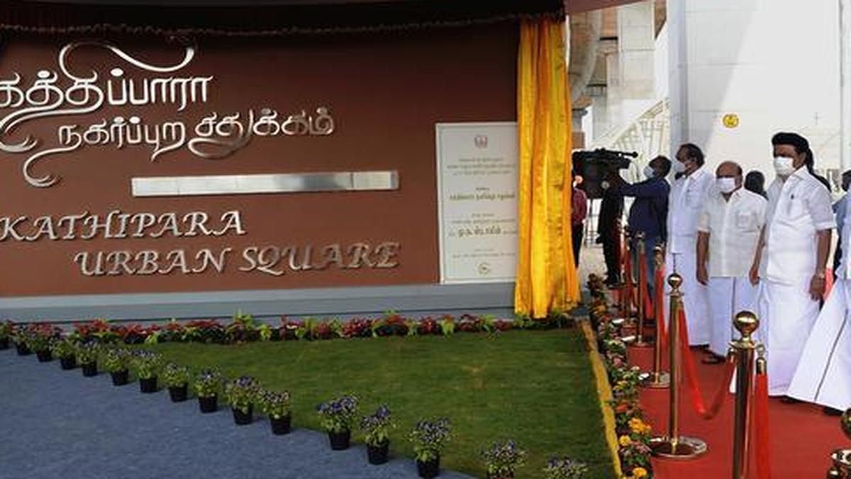 CM opens Kathipara Urban Square - The Hindu