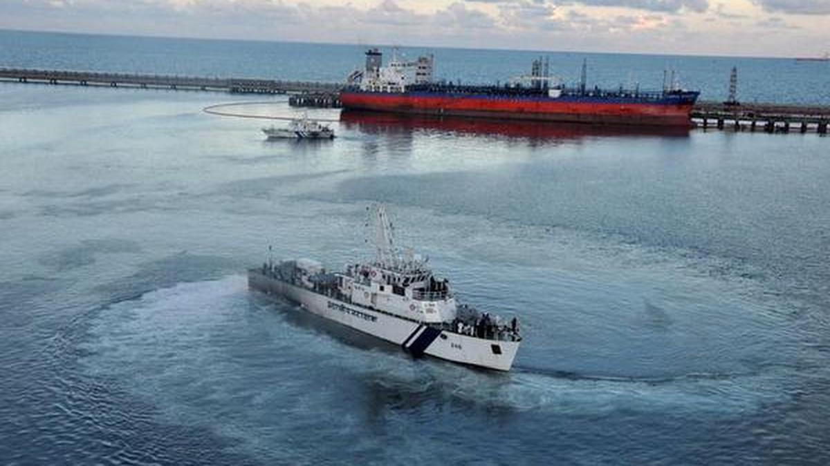 Ennore port oil spill clean-up nearly complete - The Hindu