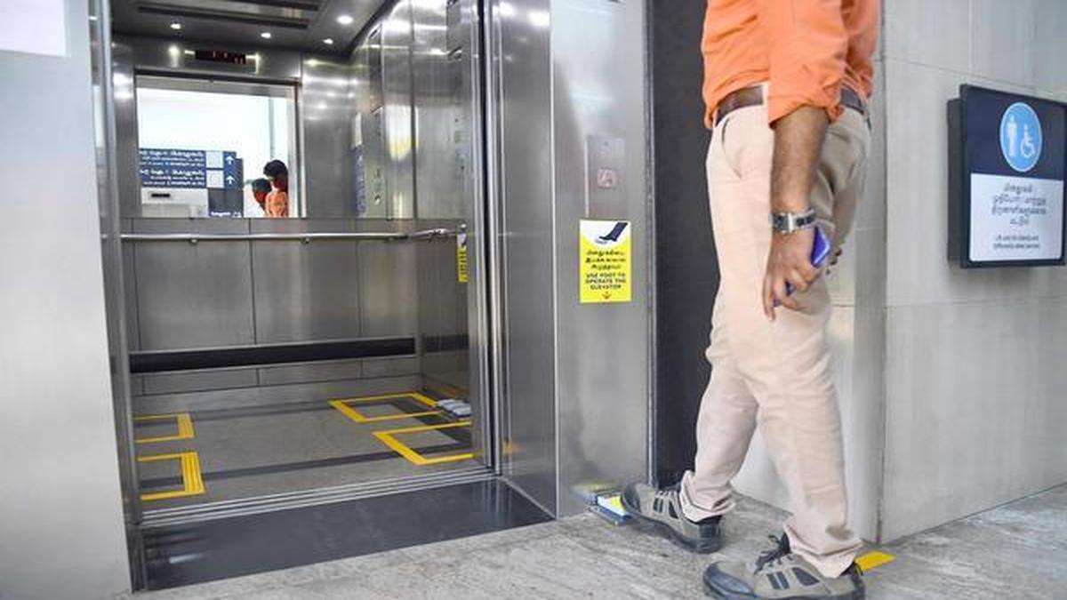 Chennai Metro Rail installing foot-operated elevators - The Hindu