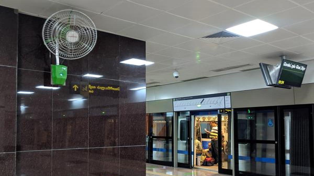 Fans in underground Metro stations to beat the heat - The Hindu
