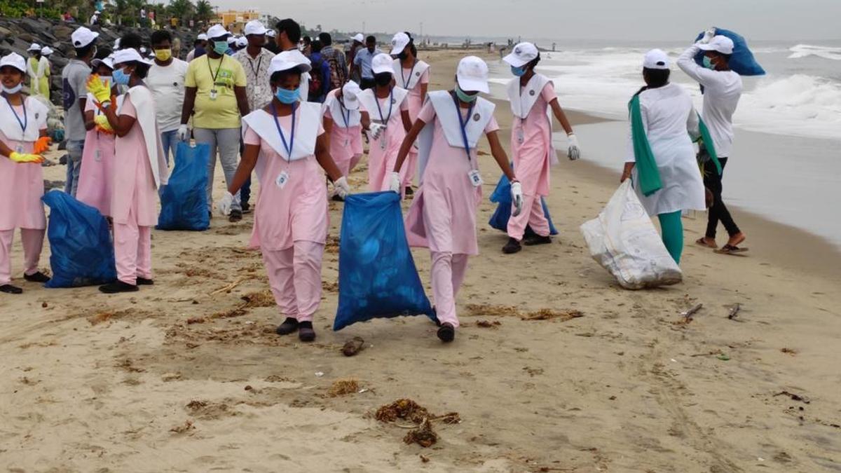 Around 200 volunteers participate in beach clean-up drive at Promenade ...
