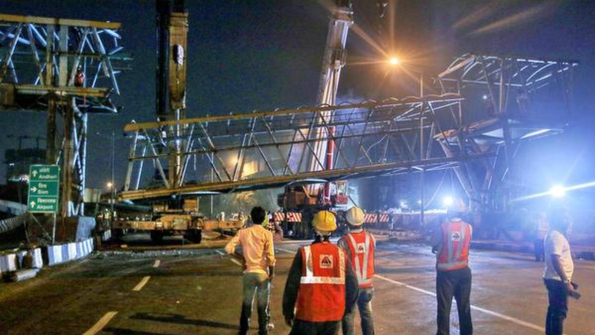Skywalk at Bandra razed to make way for flyover work - The Hindu