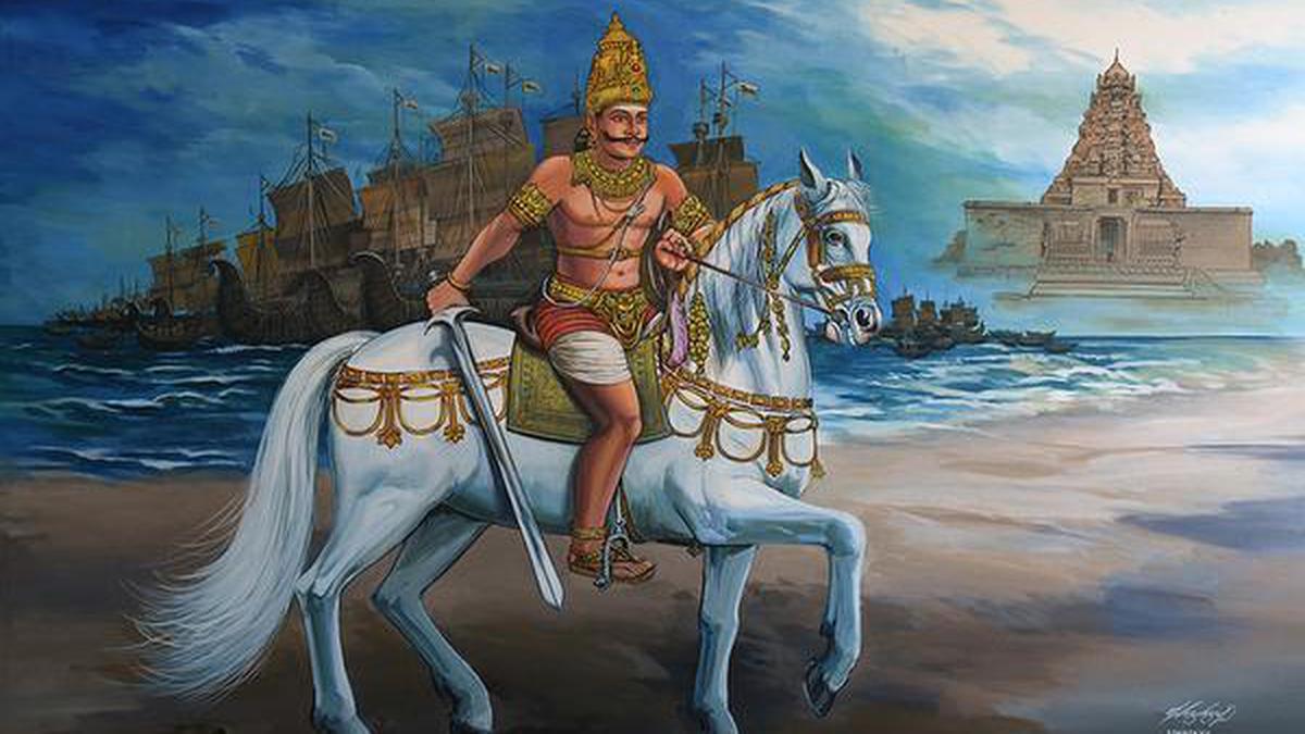 Puducherry artist sketches portrait of Chola king - The Hindu