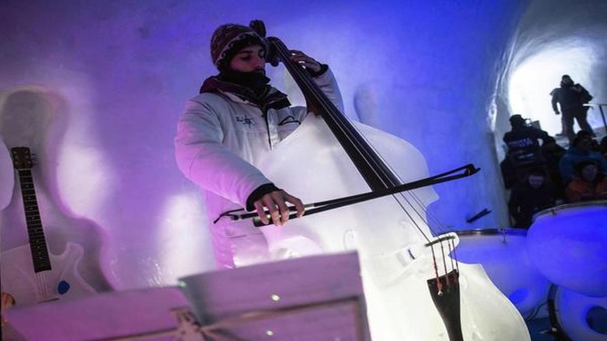 Ice instruments melt musical boundaries in Italian Alps - The Hindu