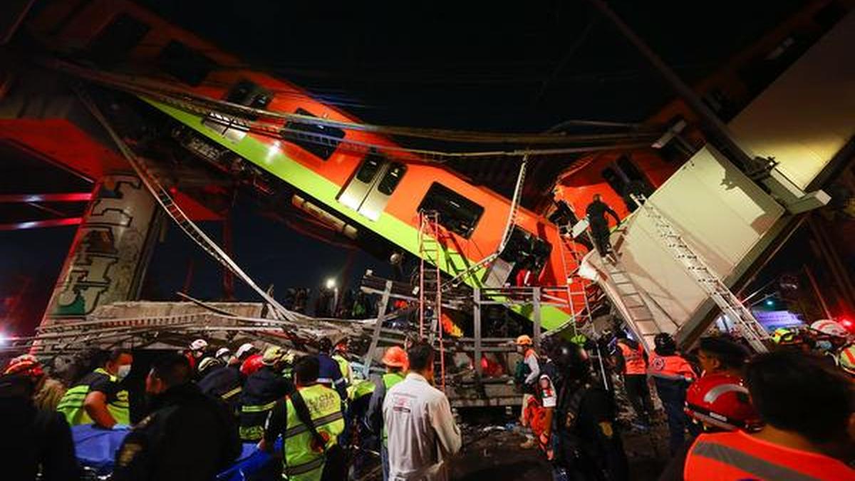 23 dead as Mexico City metro overpass collapses onto road - The Hindu