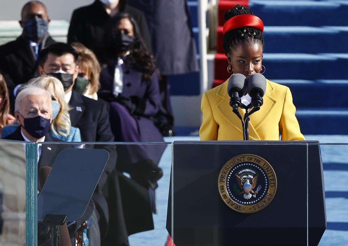 Joe Biden inauguration | Poet Amanda Gorman summons dire, triumphant ...