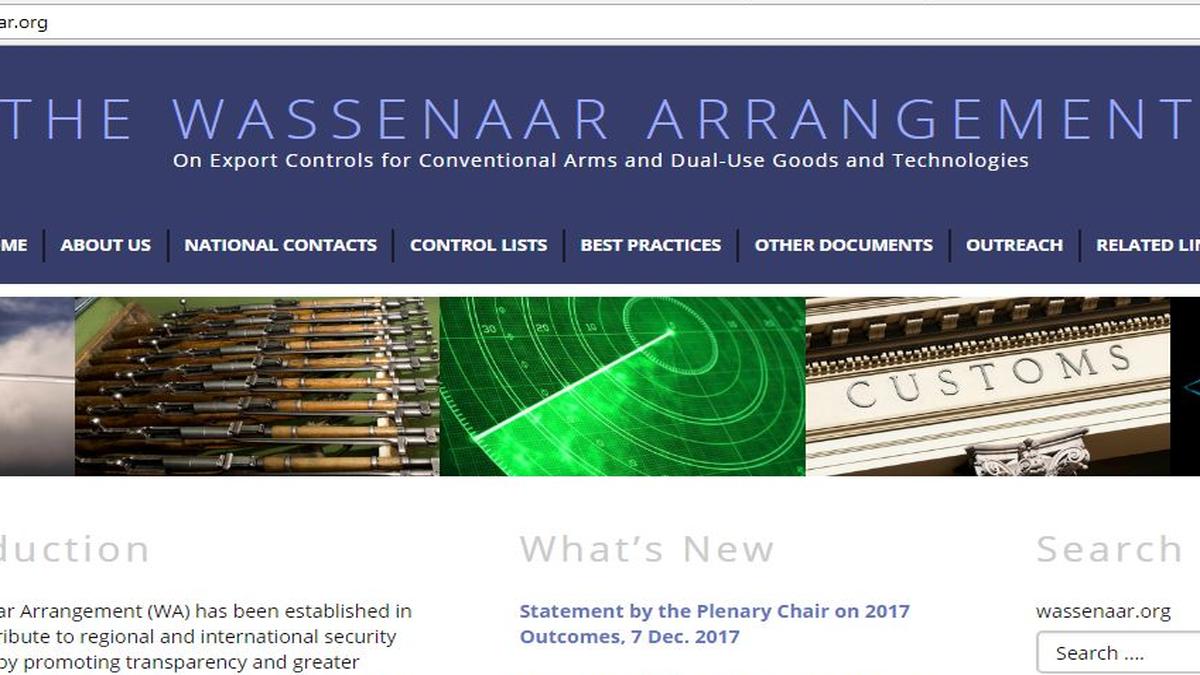 Wassenaar Arrangement decides to make India its member - The Hindu