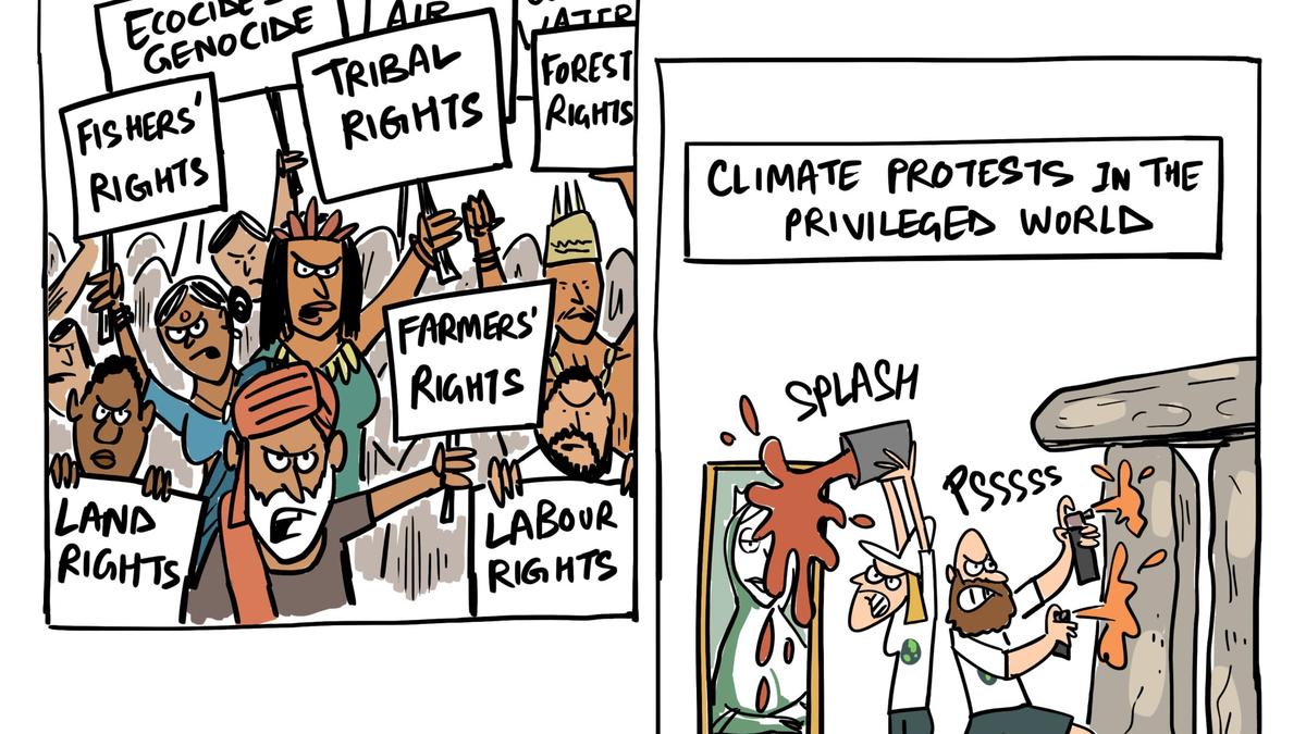 Green Humour by Rohan Chakravarty on climate protests - The Hindu