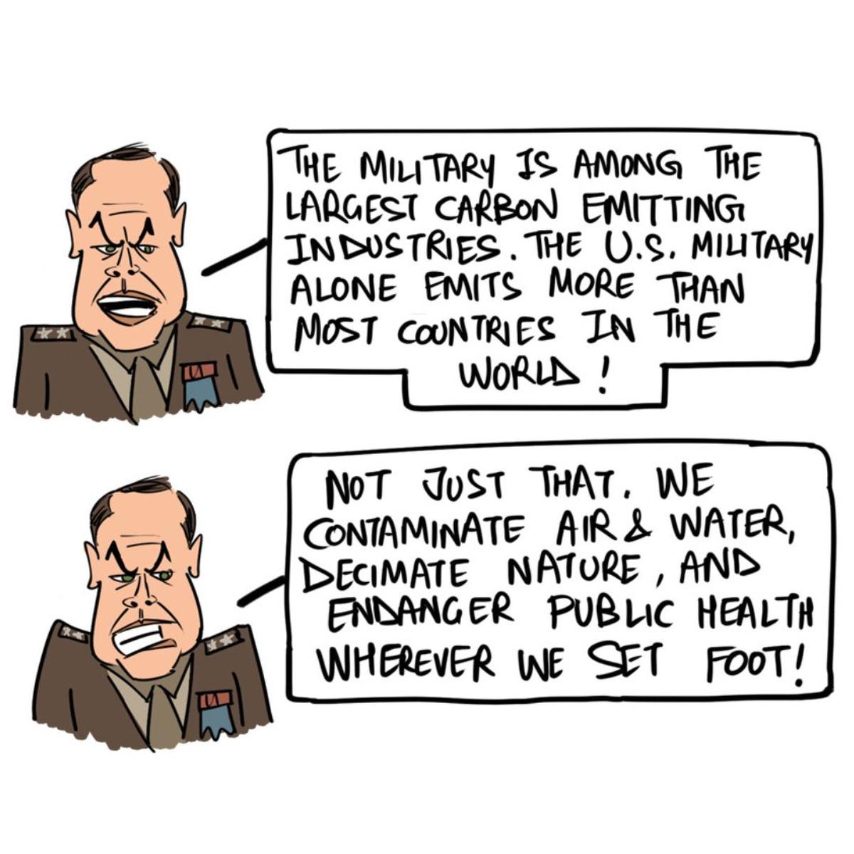 Green Humour by Rohan Chakravarty on the climate cost of militaries and wars - The Hindu