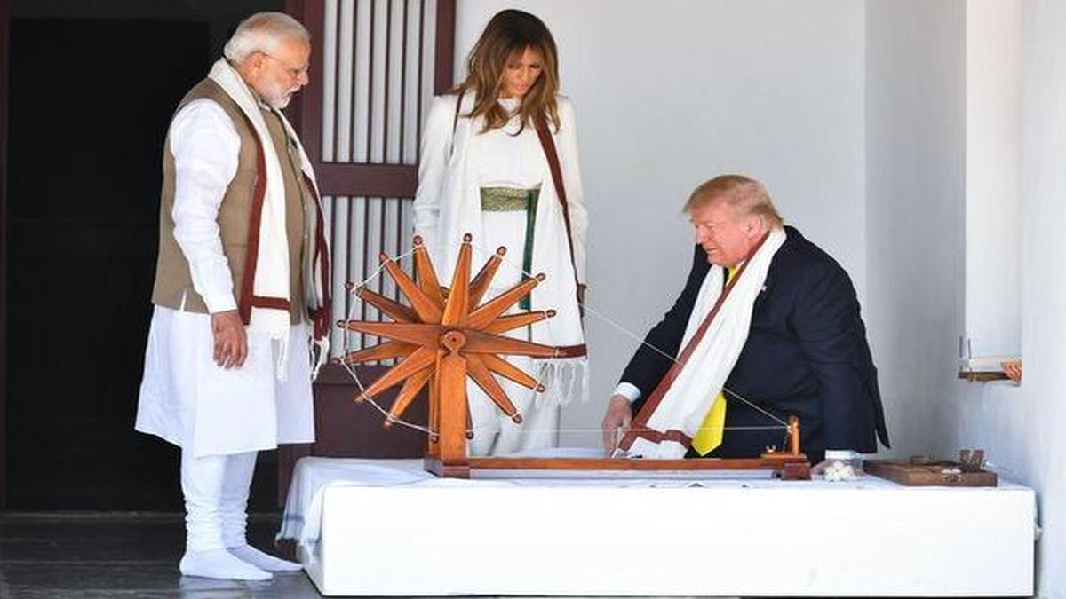 At Sabarmati Ashram, Trump praises “great friend” Modi - The Hindu