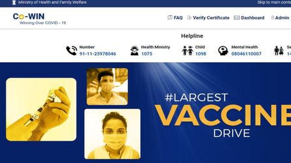 Claims of CoWIN hacking, data leak baseless: Centre - The Hindu