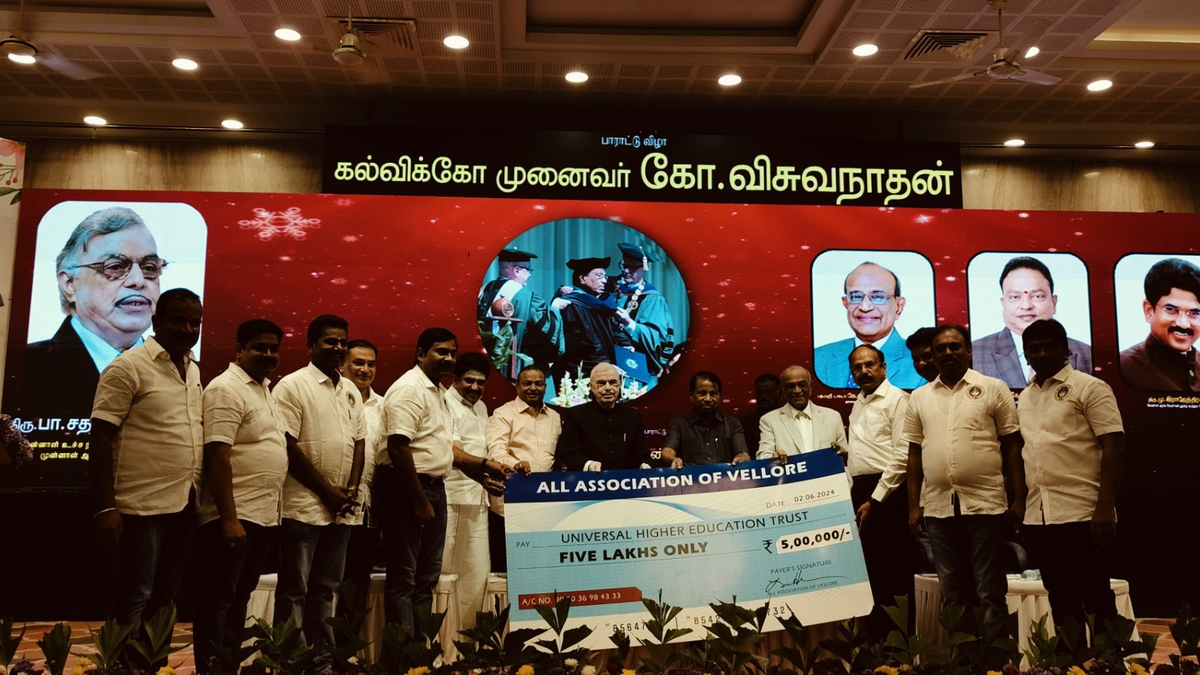 VIT Chancellor felicitated for receiving honorary doctorate - The Hindu