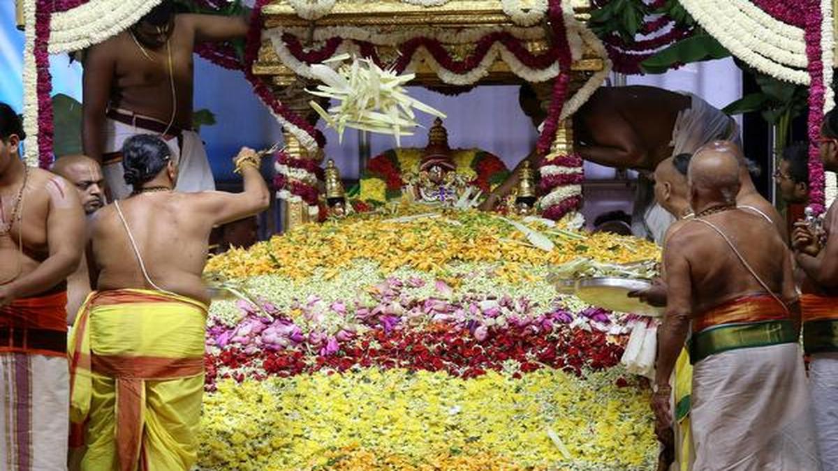 Spiritual ecstasy marks Pushpa Yagam at Tirumala - The Hindu