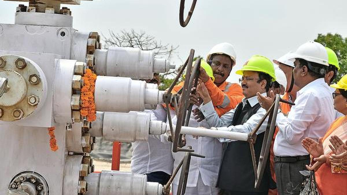 ONGC begins commercial operations in Nagayalanka - The Hindu