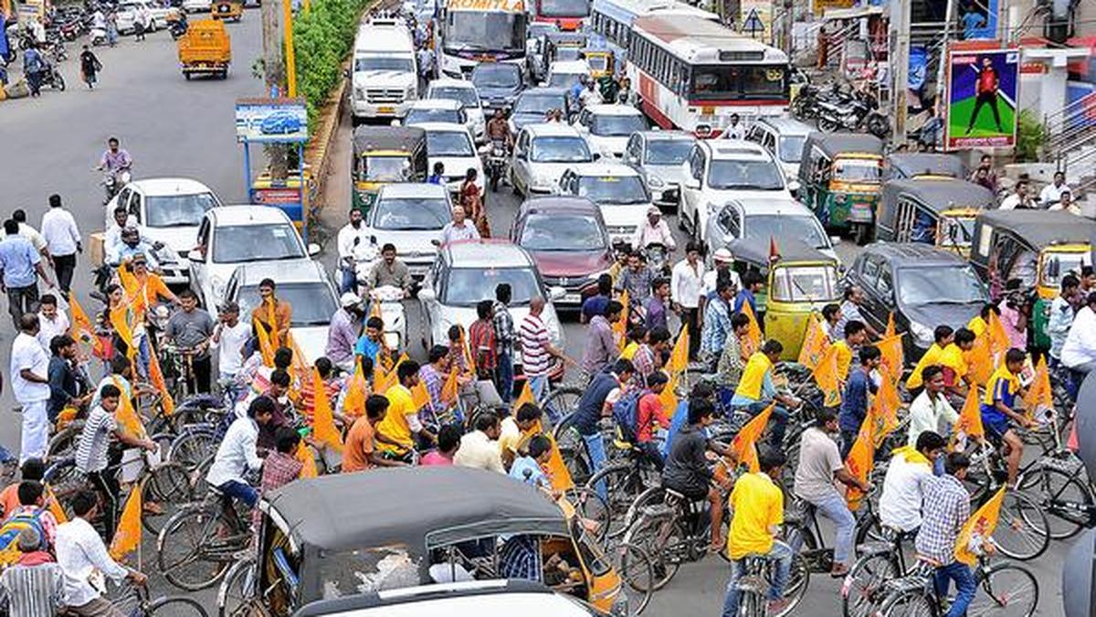 Cycles hired for TDP’s rally - The Hindu