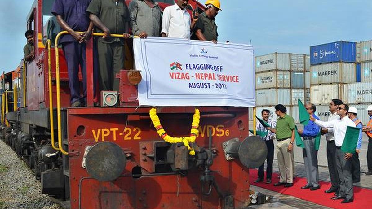 First container rake to Nepal flagged off from Vizag - The Hindu