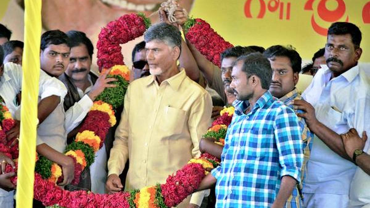 Naidu releases water to HNSS approach canal - The Hindu