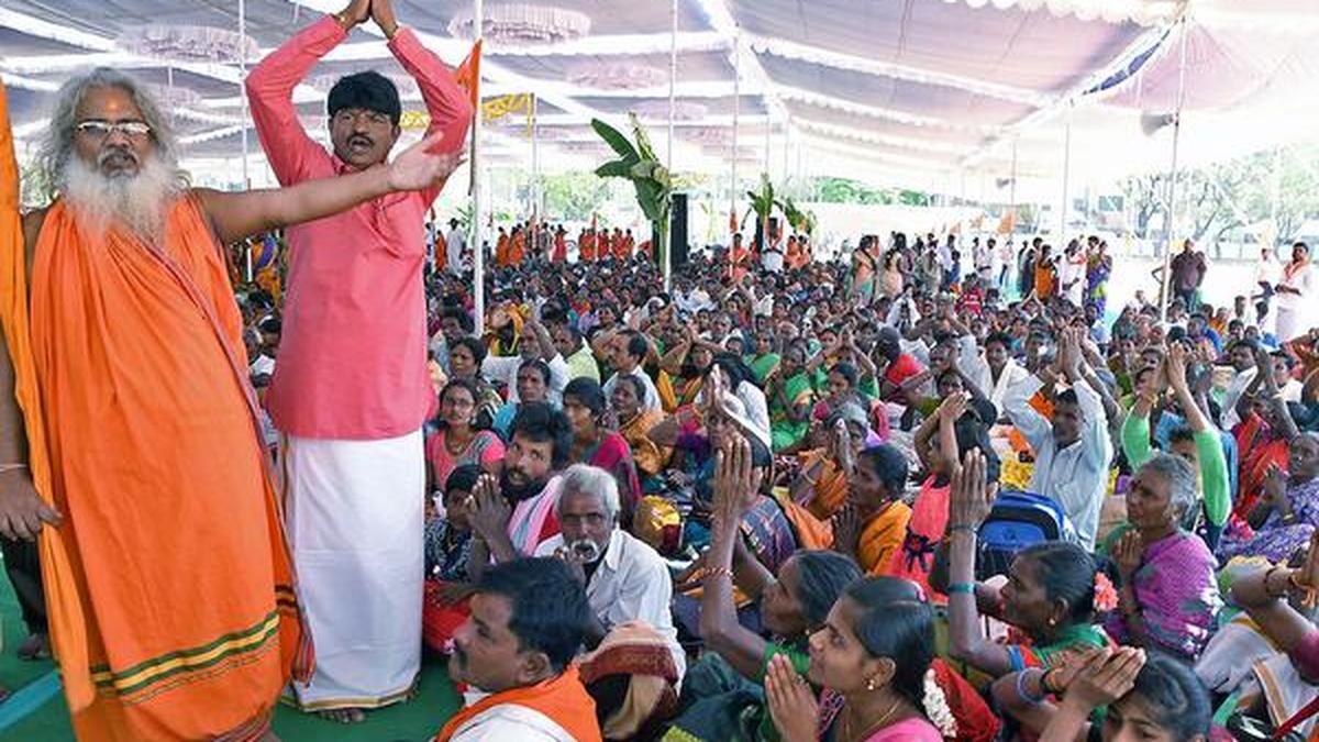 Ecstatic Dalits, tribals trek to Tirumala - The Hindu