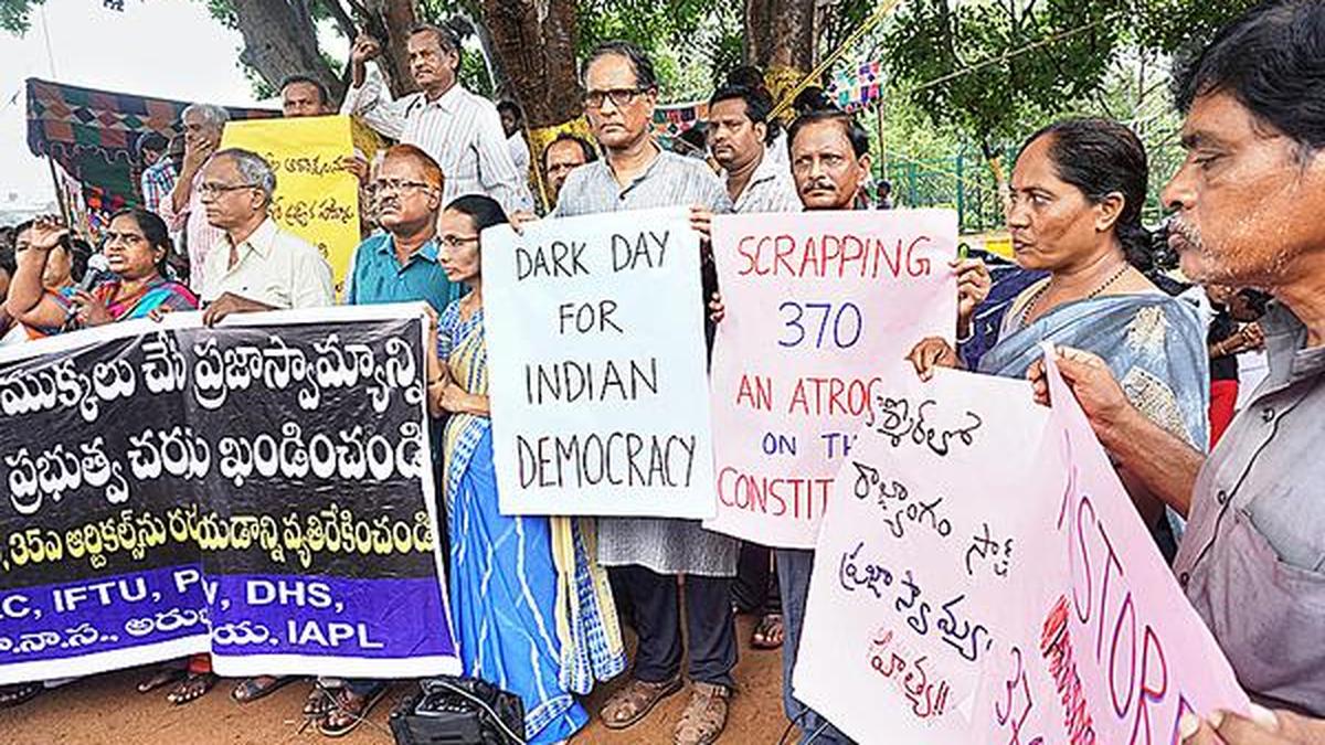 Left parties protest abrogation of Article 370 - The Hindu