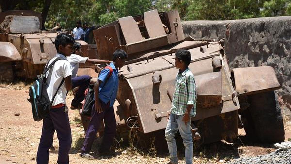 War tanks lie in tatters on a school premises - The Hindu