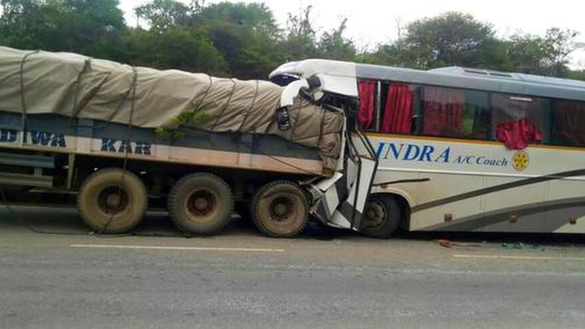 One dead, 12 injured in RTC bus accident - The Hindu