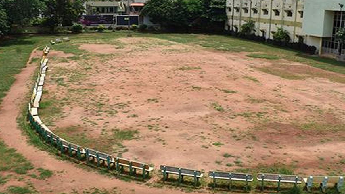 Walking track at NTR Stadium remains off-limits for people - The Hindu