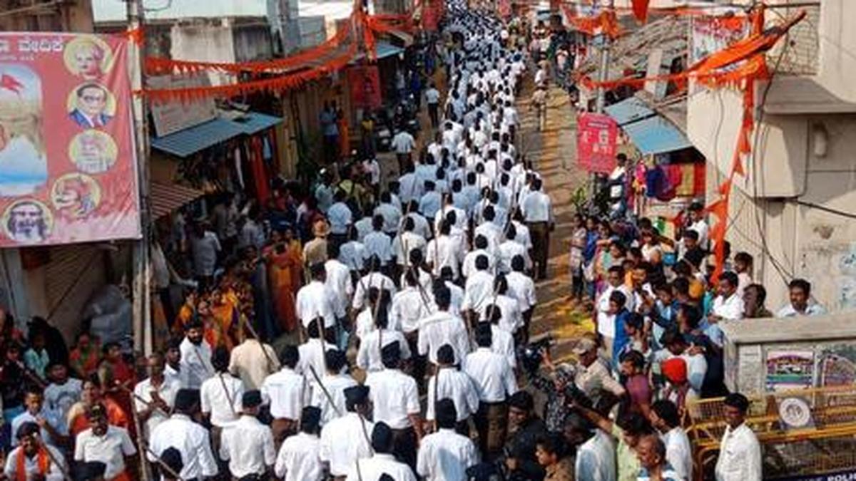 RSS activists take out march, while Dalits stage protest against them ...