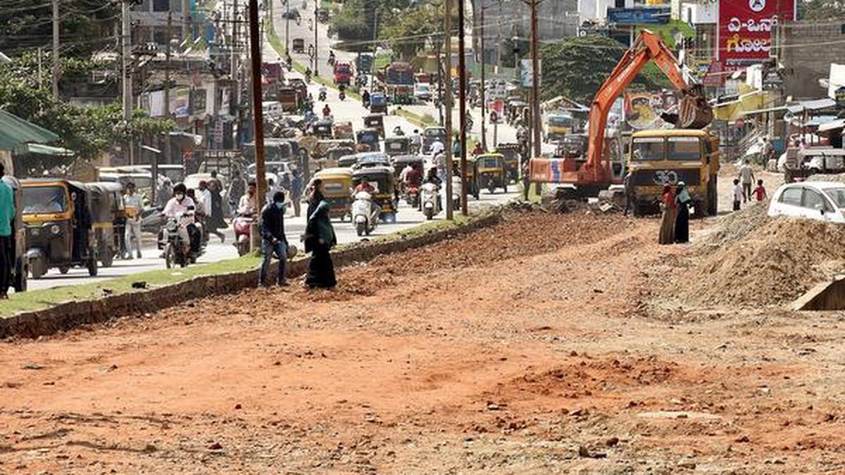Work resumes on Azeez Sait Main Road - The Hindu