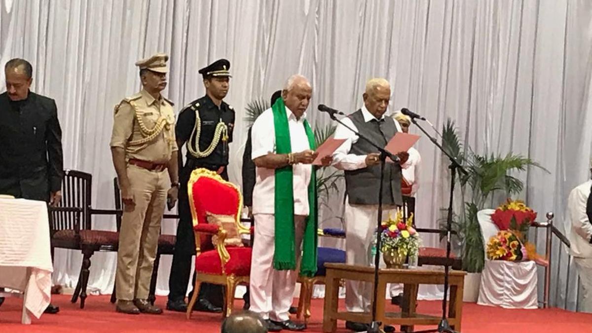 Yediyurappa takes oath as CM, to face floor test on Monday - The Hindu
