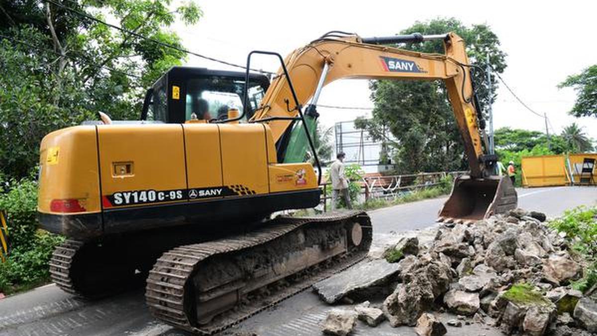 Reconstruction of AC road progressing - The Hindu