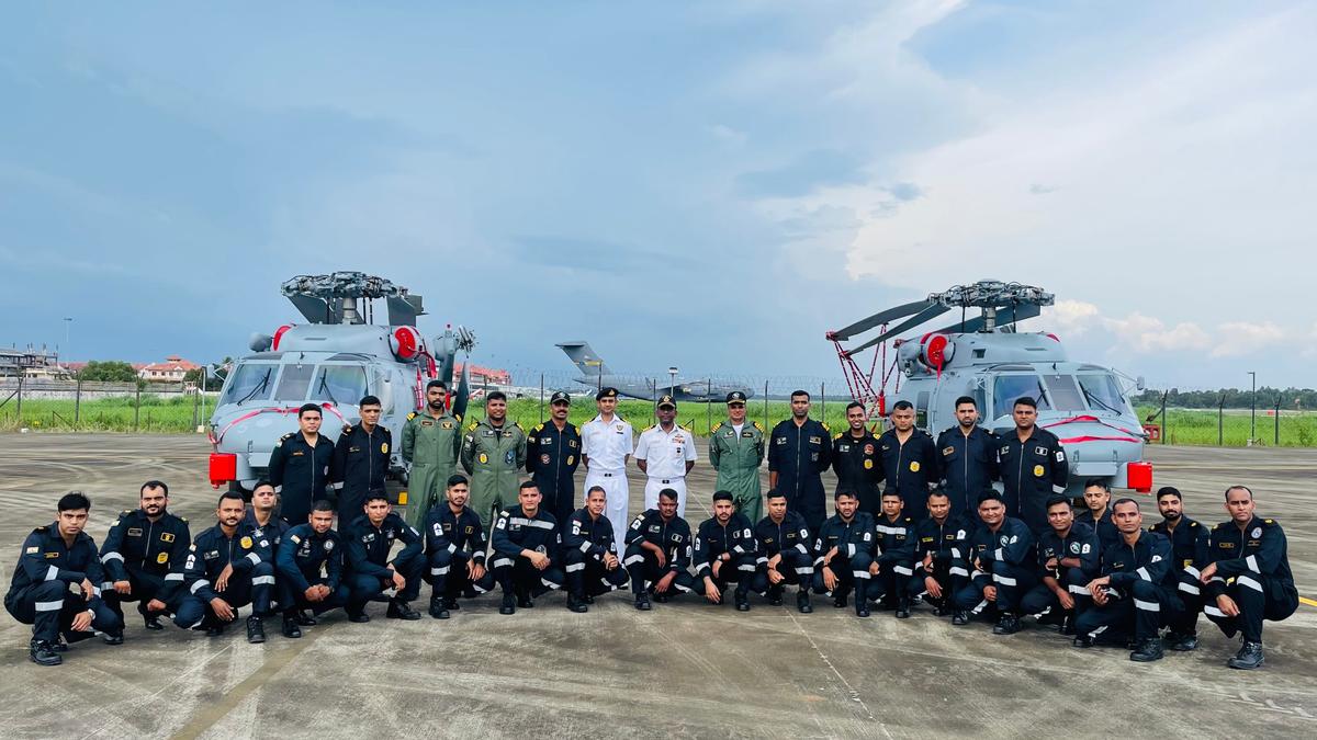 Navy receives two of 24 MH 60R multi-role helicopters from US - The Hindu