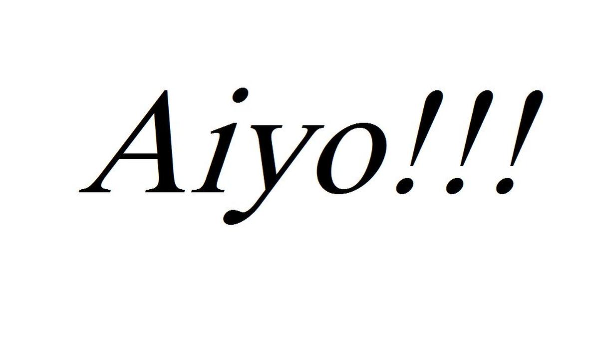 ‘Aiyo,’ and the trouble began - The Hindu