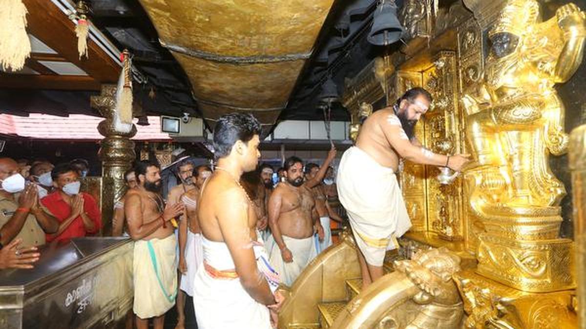 Ayyappa temple opens for monthly rituals - The Hindu