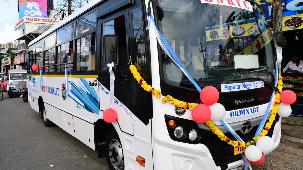 KSRTC begins trial run of new non-AC 28-34 seater ordinary bus - The Hindu