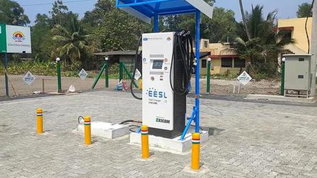 Electric vehicle charging unit inaugurated - The Hindu