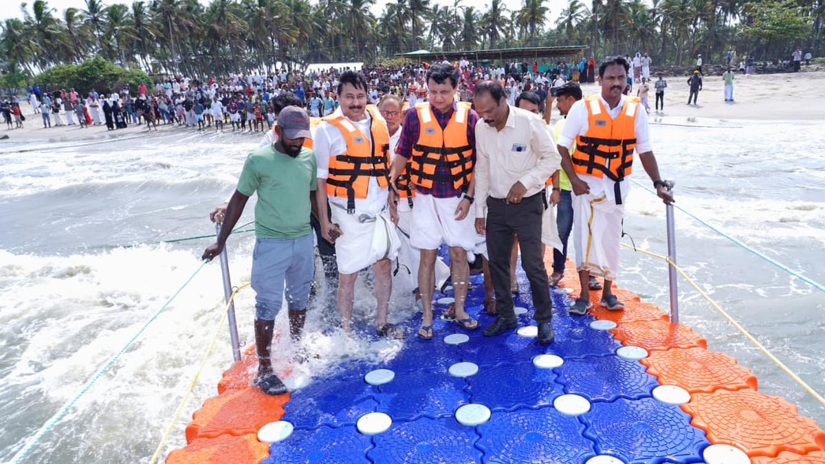Floating bridge inaugurated at Tanur - The Hindu