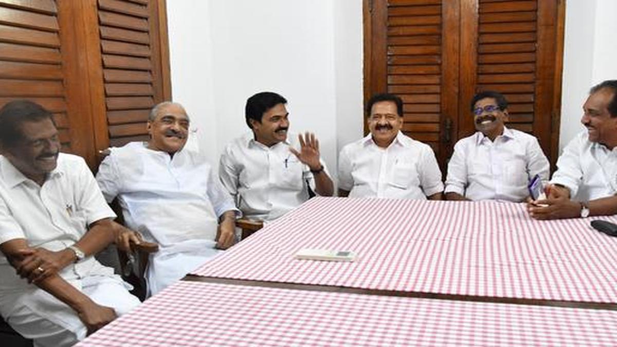 Warring factions in Kerala Congress(M), the Mani faction and the ...